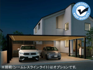 【2023年3月1日発売】LIXIL カーポートSC 3台用 木調カラー ＊ | エクステリア・外構工事のジーエクステリア